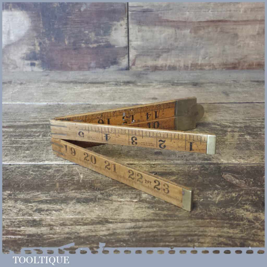 Vintage Dutch 2ft Imperial Boxwood Brass Folding Ruler – Good Condition ...