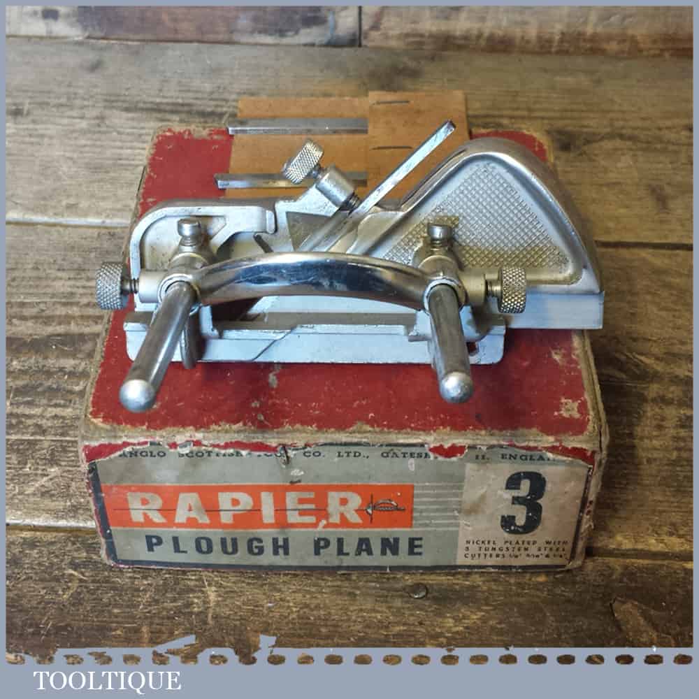 Vintage Boxed England Rapier No: 3 Plough Plane 3 Cutters – Good ...