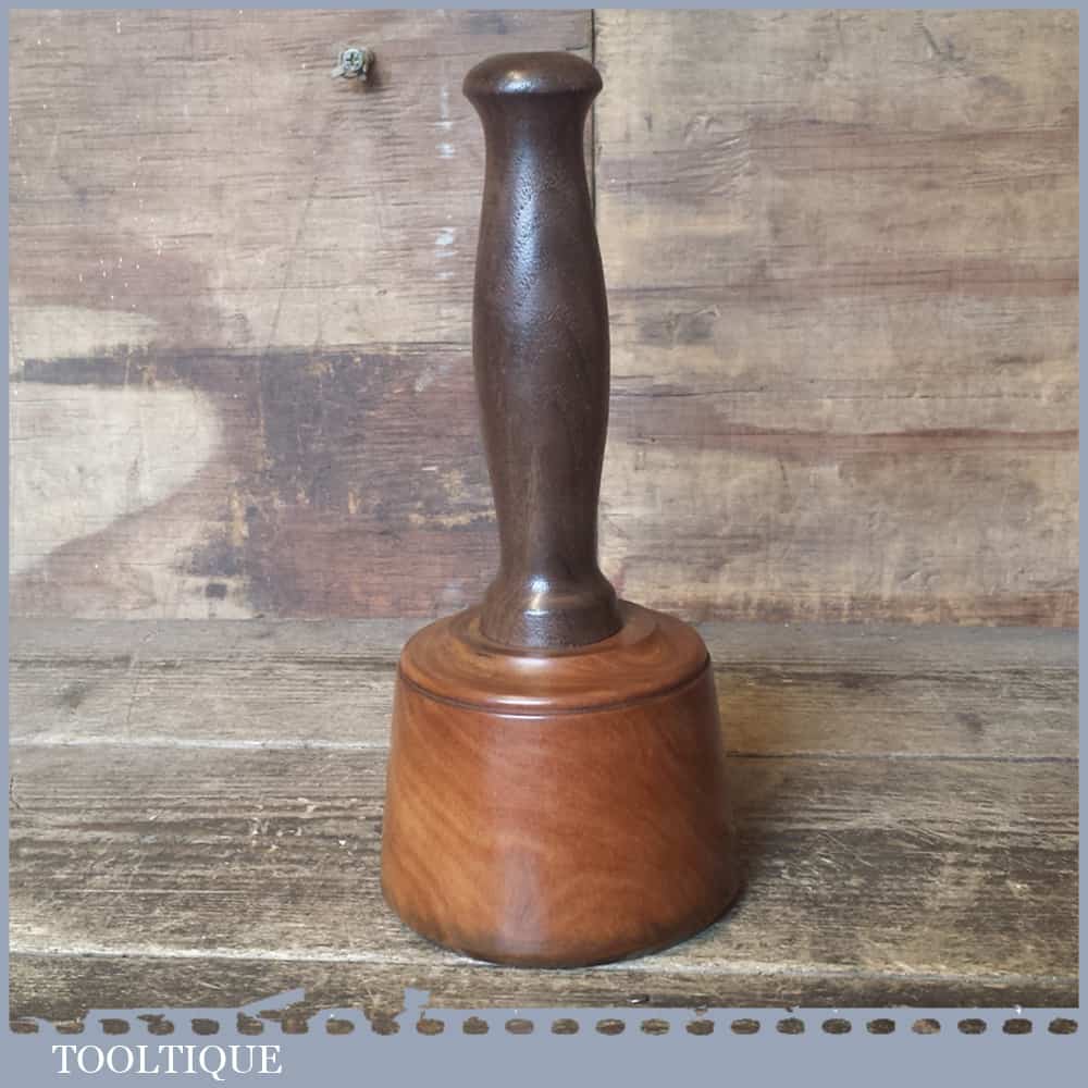 Old Lignum Vitae Hand Turned Carving Mallet Walnut Handle Boxwood Wedge ...