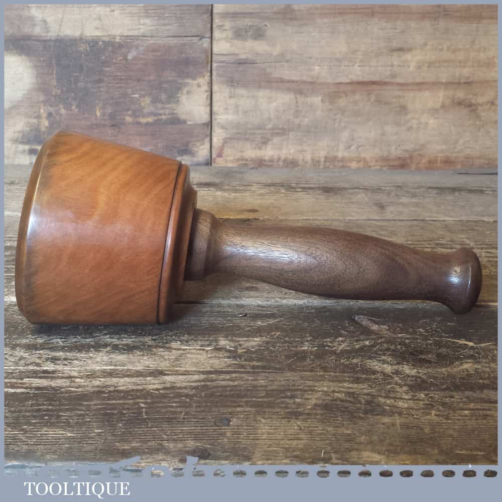 Old Lignum Vitae Hand Turned Carving Mallet Walnut Handle Boxwood Wedge ...