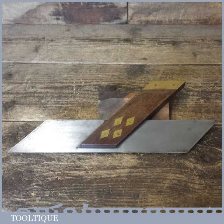 Vintage Carpenter’s 12” Mahogany Brass Mitre Hook Square – Good ...