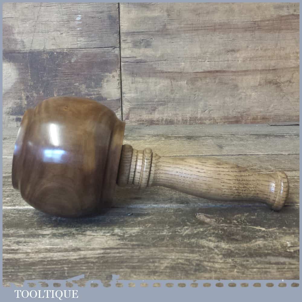 Old Lignum Vitae Hand Turned Carving Mallet Oak Handle Ebony Wedge ...