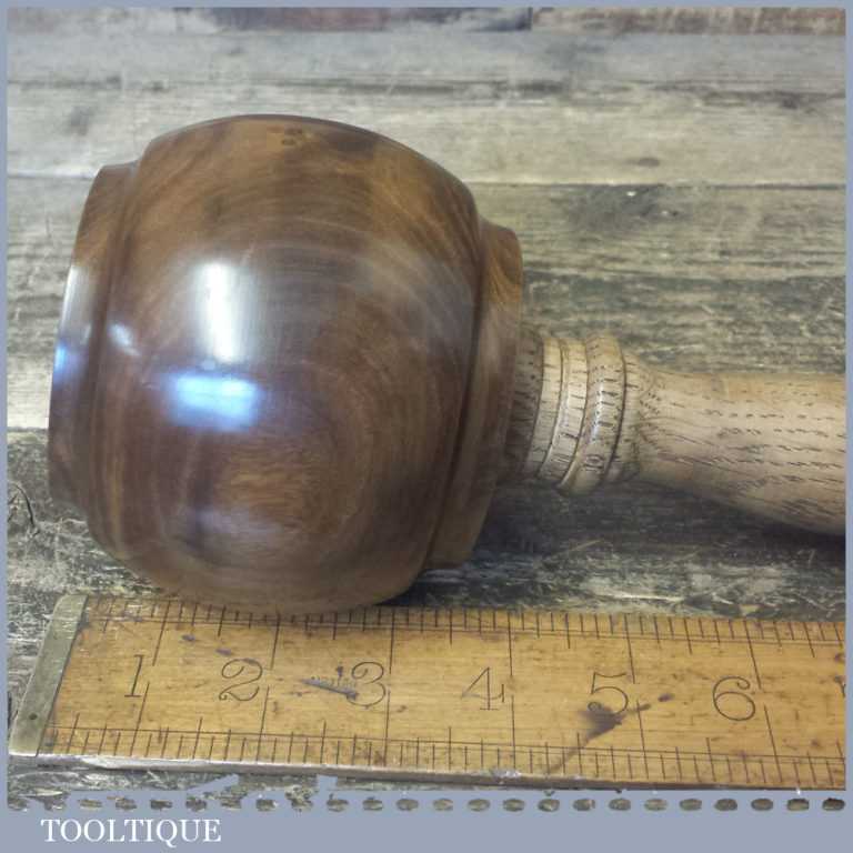 Old Lignum Vitae Hand Turned Carving Mallet Oak Handle Ebony Wedge ...