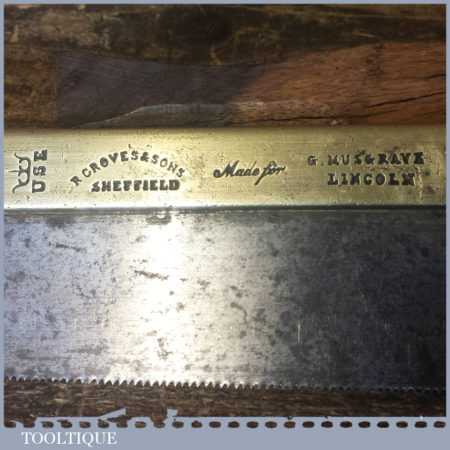 Vintage R Groves & Sons 8” Brass Back Dovetail Saw 16 TPI – Sharpened ...