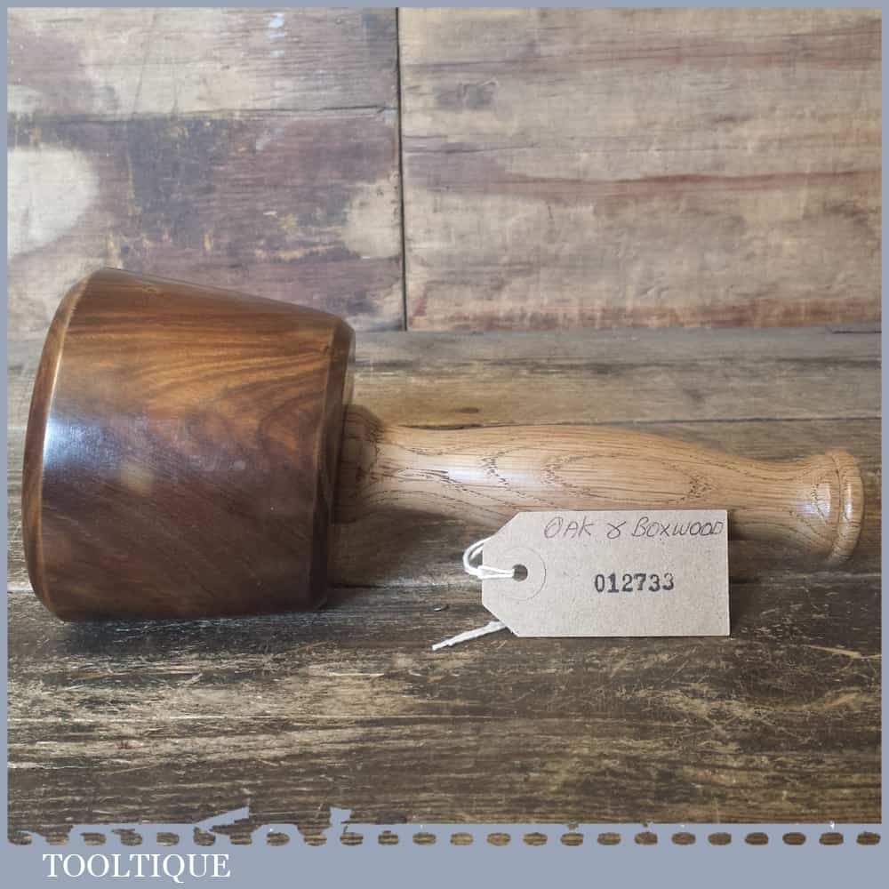 Old Lignum Vitae Hand Turned Carving Mallet – Oak Handle Boxwood Wedge ...