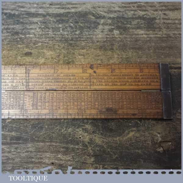 Rare Antique Thomas Bradburn & Sons 1834-1852 Boxwood Brass Scale Rule ...