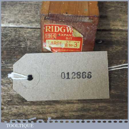 Vintage Ridgeway Expansion Bit Two Cutters 7/8” – 3” Original Box ...