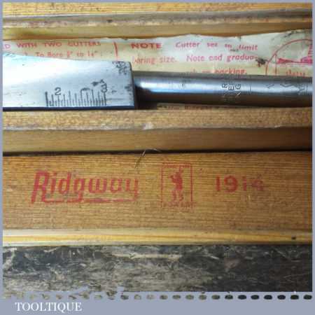 Vintage Ridgeway Expansion Bit Two Cutters 7/8” – 3” Original Box ...