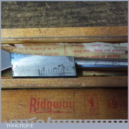 Vintage Ridgeway Expansion Bit Two Cutters 7/8” – 3” Original Box ...