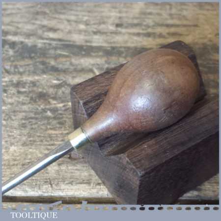 Vintage Saddlers Leatherworking Awl Bulbous Rosewood Handle | Tooltique