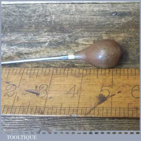 Vintage Saddlers Leatherworking Awl Bulbous Rosewood Handle | Tooltique