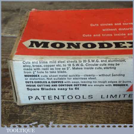 Vintage Boxed Monodex Sheet Metal Cutter – Good Condition | Tooltique