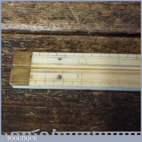 Vintage J Rabone & Sons 12” Ivory Brass Folding Ruler – Good Condition ...
