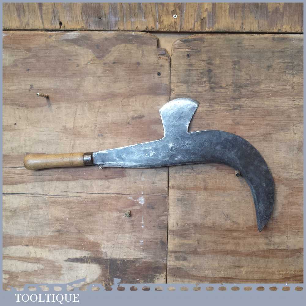 Large Antique French Billhook 15” Blade And Hatchet – Sharpened | Tooltique