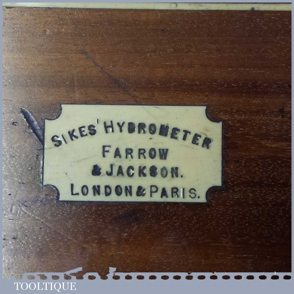Antique Boxed Farrow & Jackson Sikes Proof Testing Hydrometer Kit ...