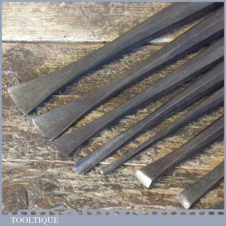 Old Vintage Set 10 No: Stone Mason’s Sculpture’s Chisels – Good ...