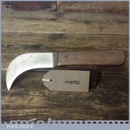 Vintage Cobblers Leatherworking Butt Knife Beechwood Handle | Tooltique