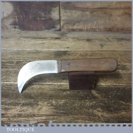 Vintage Cobblers Leatherworking Butt Knife Beechwood Handle | Tooltique