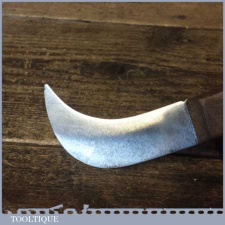 Vintage Cobblers Leatherworking Butt Knife Beechwood Handle | Tooltique