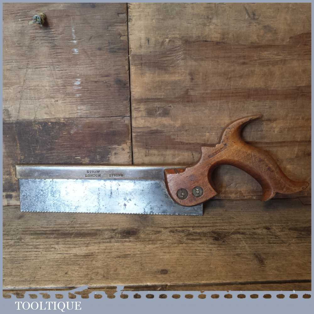 Antique Straw London 19th C 9” Brass Back Dovetail Saw 15 TPI ...