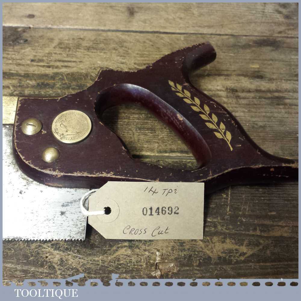Vintage Slack Sellars 12” Brass Back Tenon Saw 14 TPI – Sharpened ...