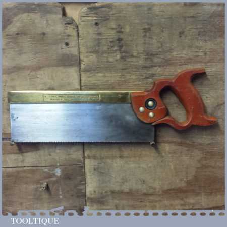 Vintage No: 120 W Tyzack & Turner 12” Brass Back Tenon Saw 14 TPI ...