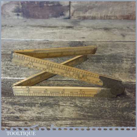 Crisp Vintage John Rabone No: 1179 Boxwood Brass 2ft Folding Ruler ...