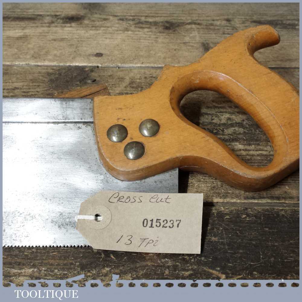 Vintage 12” Steel Back Tenon Saw 13 TPI – Sharpened Cross Cut | Tooltique