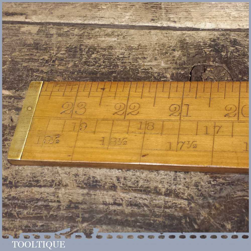 Antique Boxwood Brass 24” X 12” Proportionate Waist Measuring Square ...