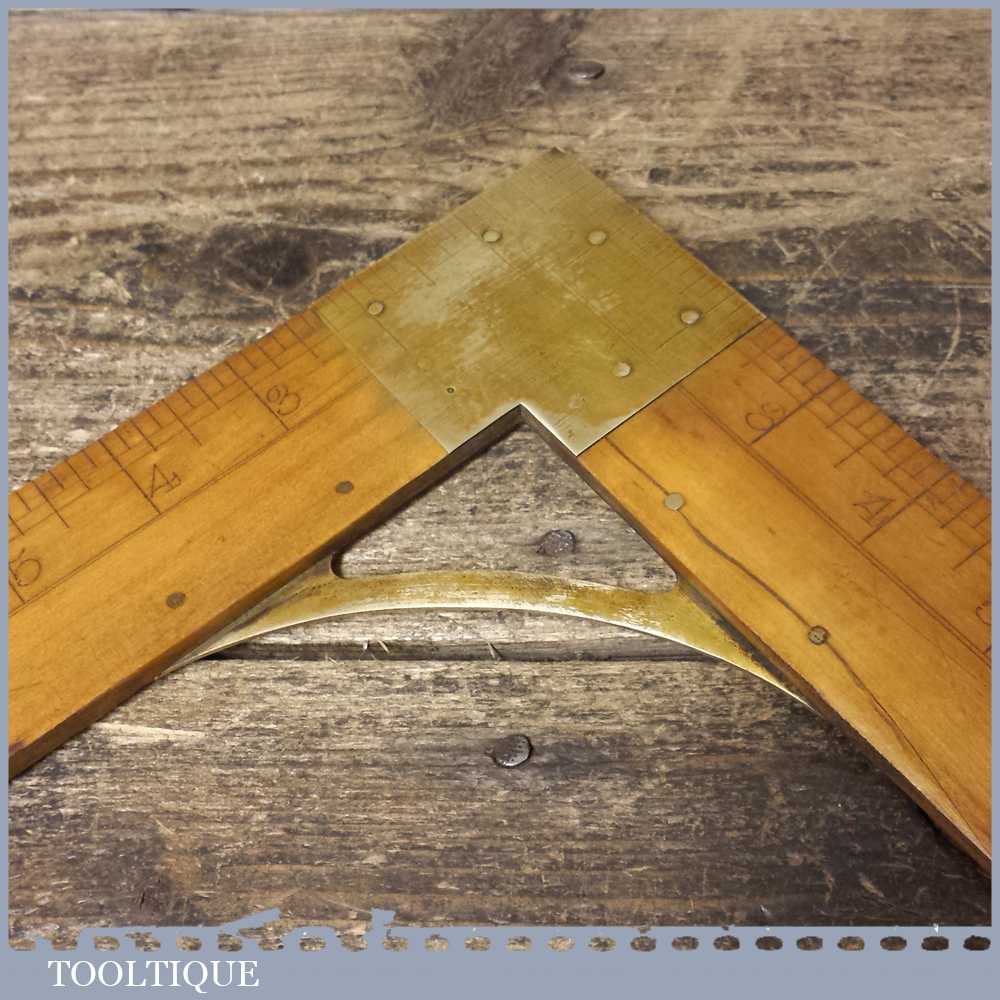 Antique Boxwood Brass 24” X 12” Proportionate Waist Measuring Square ...