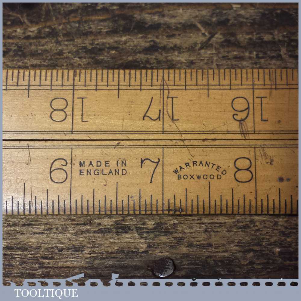 Vintage English 24″ Single Fold Boxwood Brass Rule – Good Condition ...