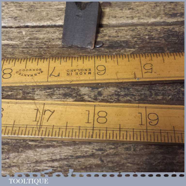Vintage English 24″ Single Fold Boxwood Brass Rule – Good Condition ...