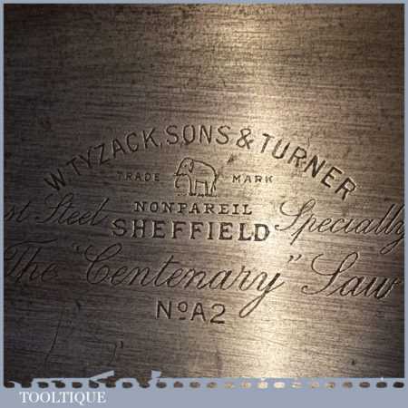 Rare Vintage 26” W Tyzack & Turner Special Edition Centenary Rip Saw A2 ...