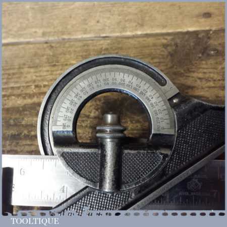 Vintage L.S.S. Co Starrett USA Cast Steel Combination Square Protractor ...