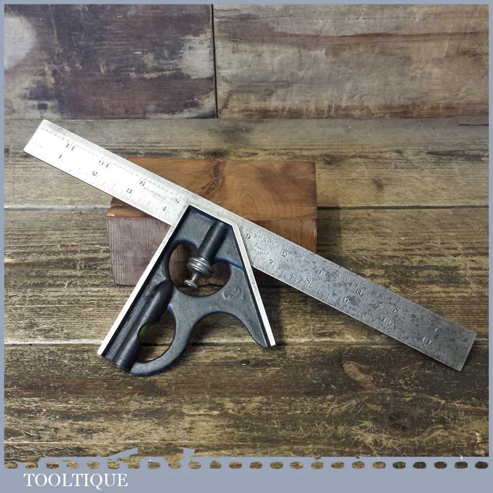 Vintage Moore & Wright Cast Steel Adjustable Combination Square | Tooltique