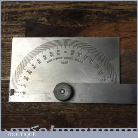 Vintage Moore & Wright No: 48 Protractor – Good Condition | Tooltique
