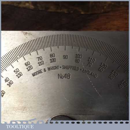 Vintage Moore & Wright No: 48 Protractor – Good Condition | Tooltique