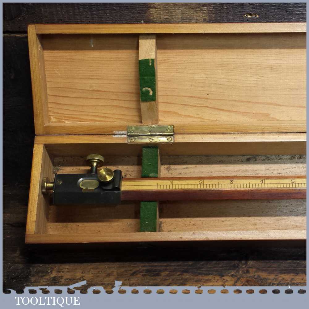 Antique Hopgood No: 701 Brass Beam Compass Trammel Set Broad Arrow 1917 ...