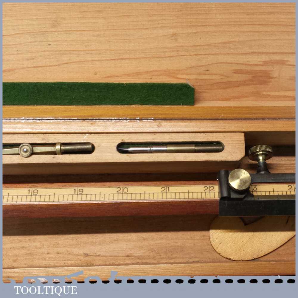 Antique Hopgood No: 701 Brass Beam Compass Trammel Set Broad Arrow 1917 ...