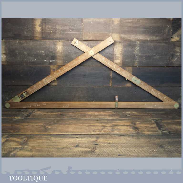 Vintage M.D.S. Surveyor’s Teak Brass Folding Triangle Spirit Level ...