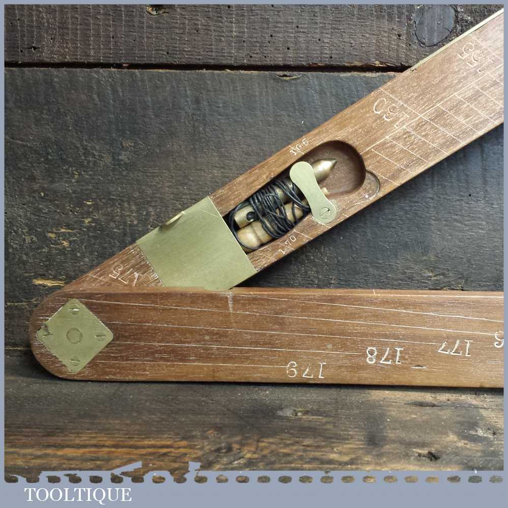 Vintage M.D.S. Surveyor’s Teak Brass Folding Triangle Spirit Level ...