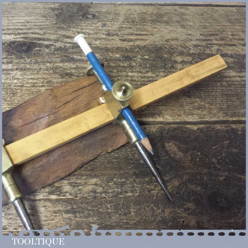 Vintage Pair Good Quality 4” Brass Trammel Points With Pencil Holder ...