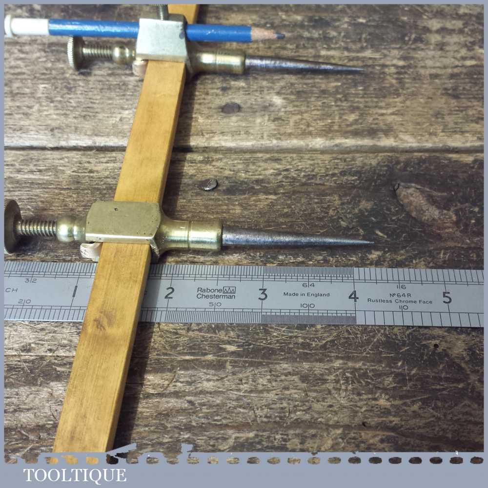 Vintage Pair Good Quality 4” Brass Trammel Points With Pencil Holder ...