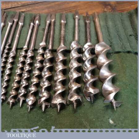 Vintage Set 26 No: Brace Bits Double Spur Screw Auger Countersink ...