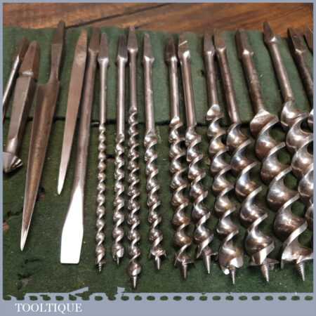 Vintage Set 26 No: Brace Bits Double Spur Screw Auger Countersink ...