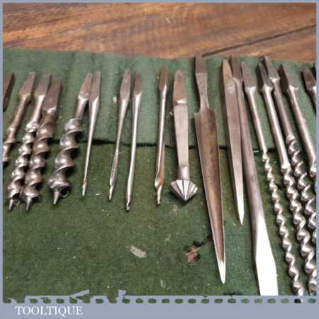 Vintage Set 26 No: Brace Bits Double Spur Screw Auger Countersink ...