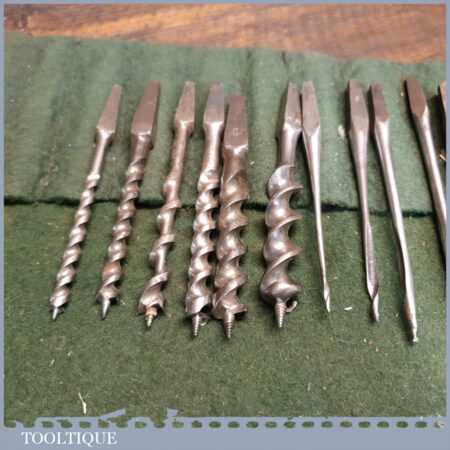 Vintage Set 26 No: Brace Bits Double Spur Screw Auger Countersink ...