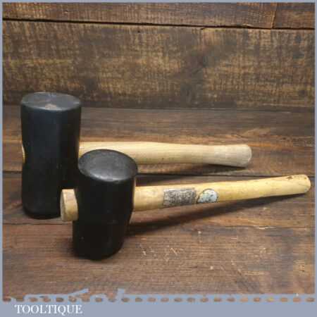 2 X Vintage Panel Beaters Rubber Mallets Wooden Handles – Good ...