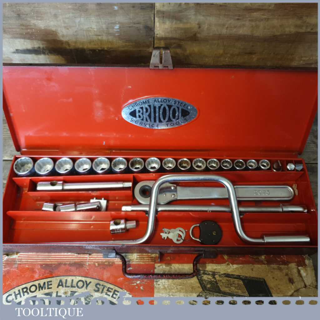 Vintage Britool 26 Piece Hexagon Drive Whitworth Socket Set In Original ...