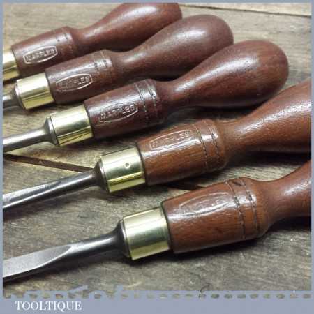 Vintage Set 5 Marples Carving Chisels With Various Shapes | Tooltique